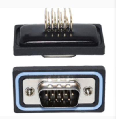 D-Sub 9 Pin Male Panel Mount Right Angled Waterproof Connectors PCB ...
