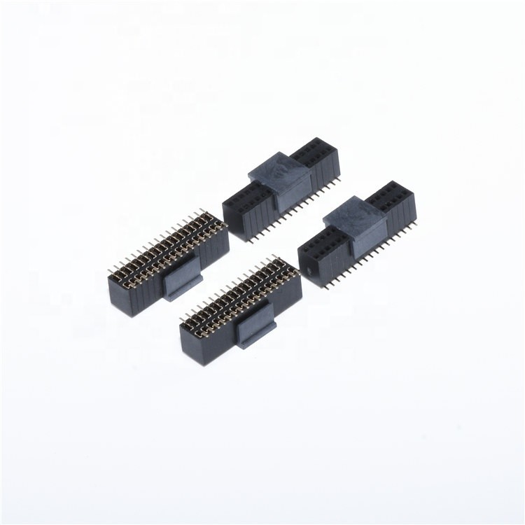 SMT Dual Row 1.27mm Pitch Pin Header Connector PBT Black Gold Plated ...