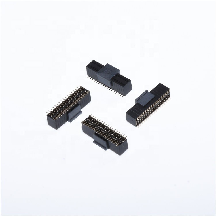 SMT Dual Row 1.27mm Pitch Pin Header Connector PBT Black Gold Plated Automotive