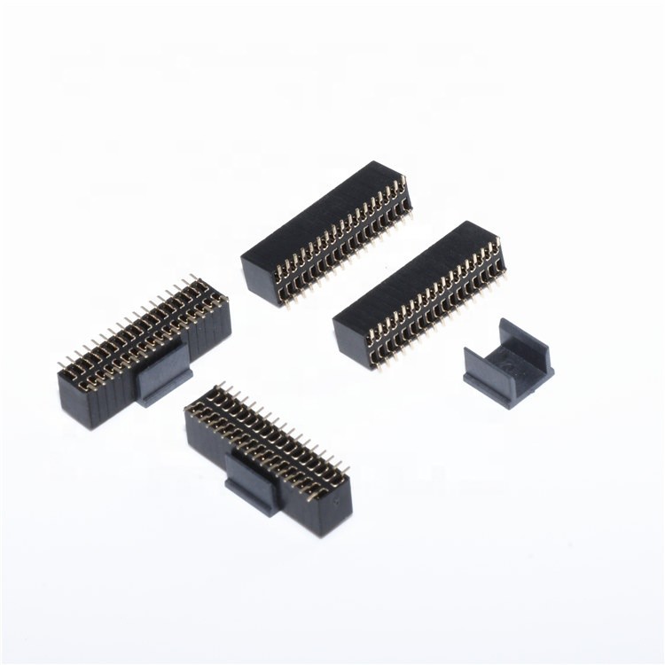 SMT Dual Row 1.27mm Pitch Pin Header Connector PBT Black Gold Plated ...