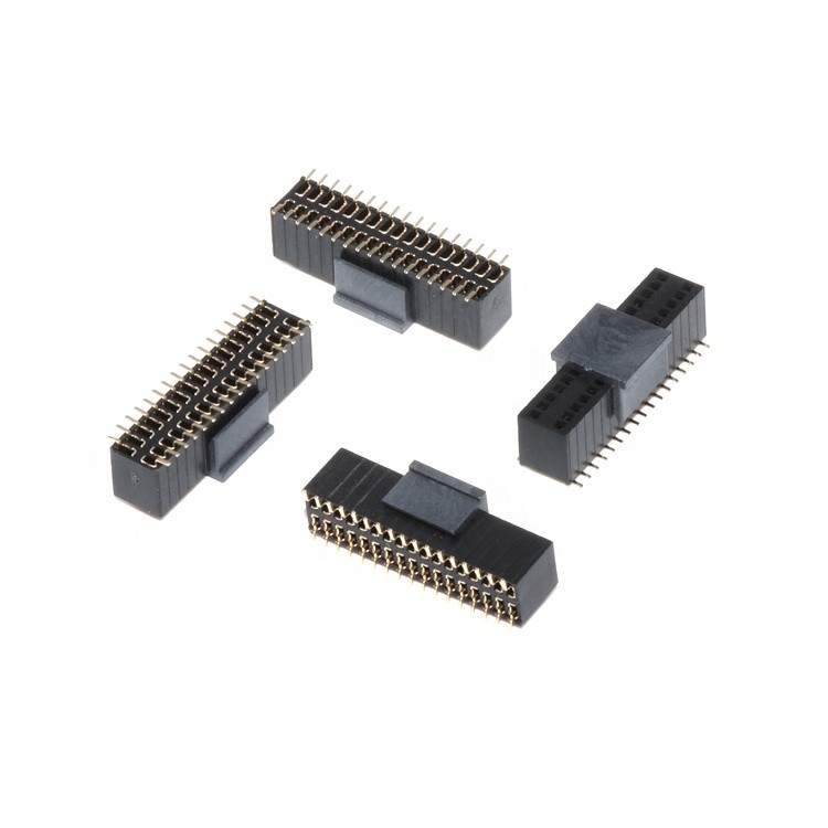 SMT Dual Row 1.27mm Pitch Pin Header Connector PBT Black Gold Plated ...