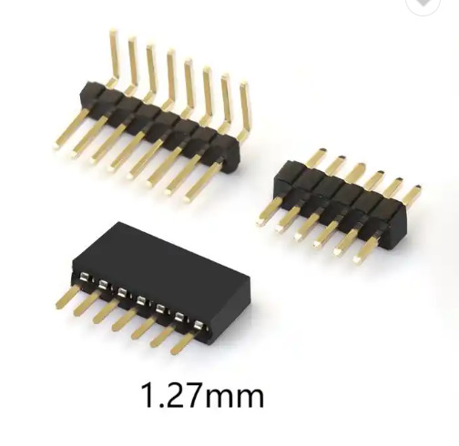 Round 1.27mm Male Female Straight Pin Header 2-40p Dip Smt Single Row ...