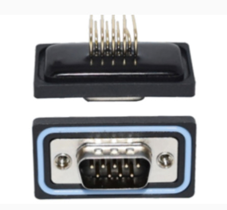 D-Sub 9 Pin Male Panel Mount Right Angled Waterproof Connectors PCB ...
