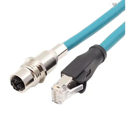 M12 Connector 8pin A Code To RJ45 Ethernet Connector Profinet Cable CAT5e