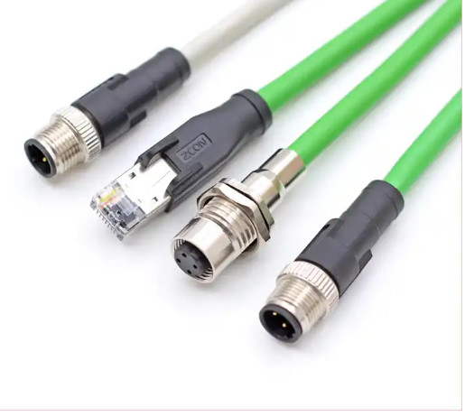 M12 Connector 8pin A Code To RJ45 Ethernet Connector Profinet Cable CAT5e